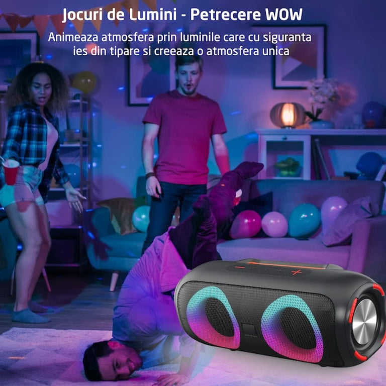 Boxa portabila Bluetooth,Lumini RGB, 4000mAh - Putere și distractie or